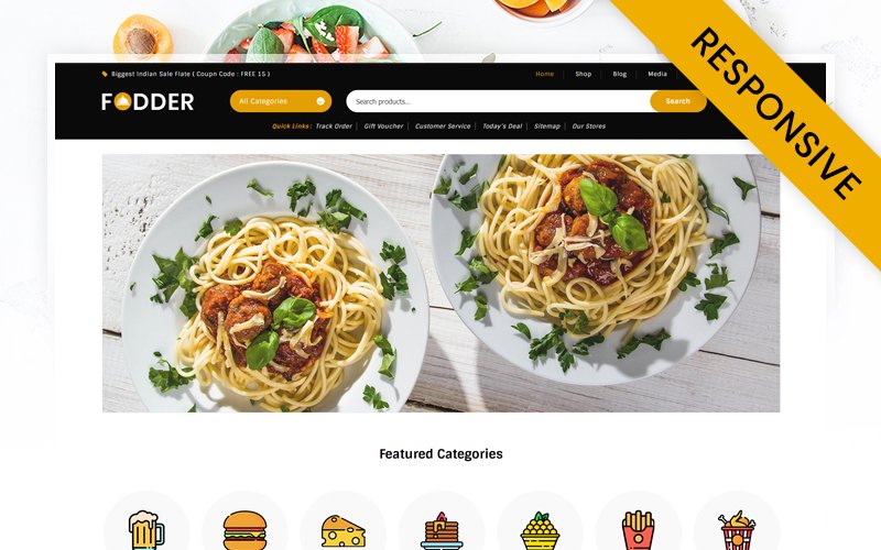 Food and Restaurant Store WooCommerce Website - Fiver Templates